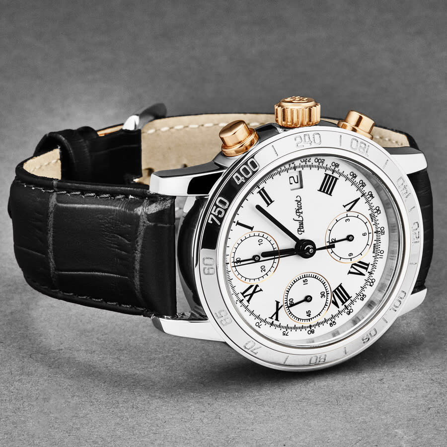 Paul Picot Chronosport Chronograph Automatic White Dial Men's Watch ...