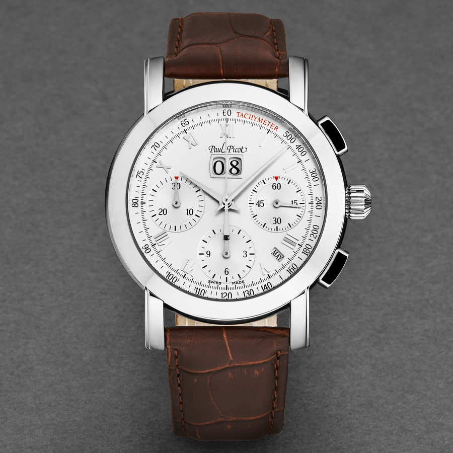 Paul Picot Firshire Chronograph Automatic Silver Dial Men's Watch P7045 ...