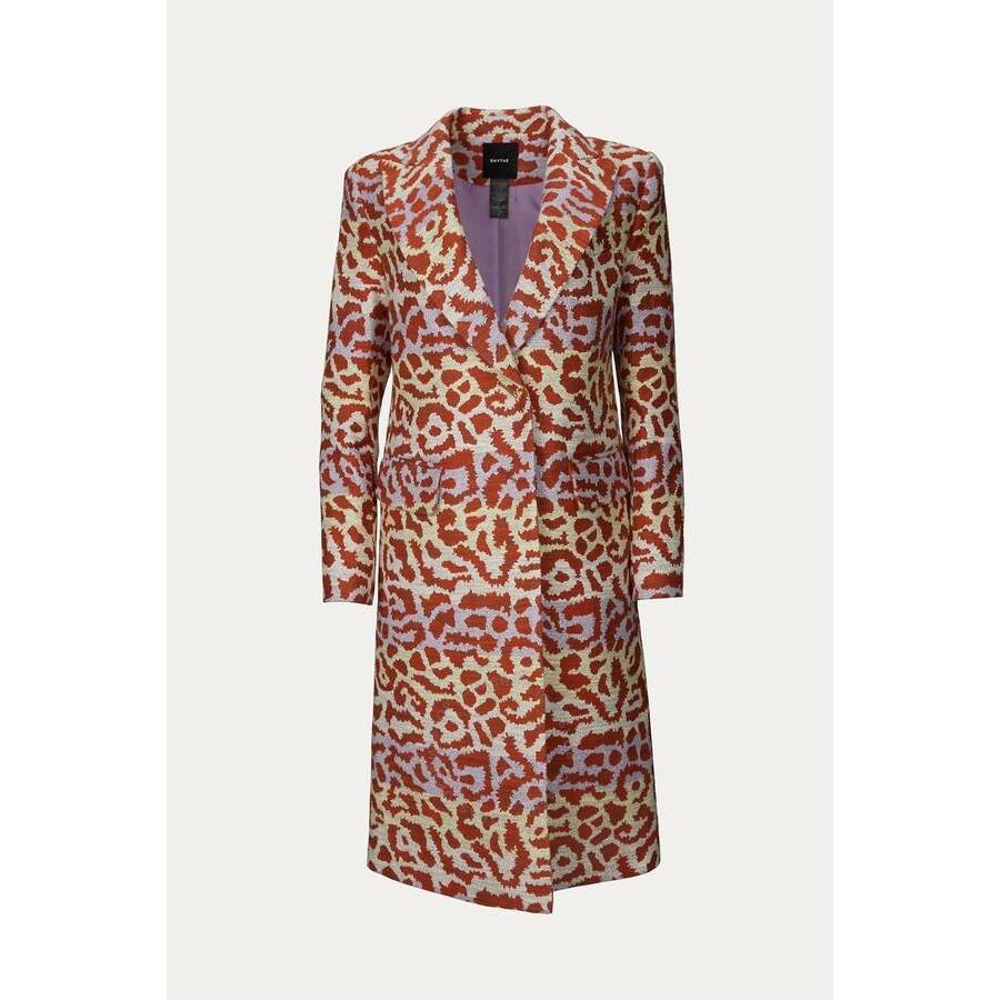 Smythe PEAKED LAPEL OVERCOAT in Lavender/Rust Leopard overcoat-Lavender ...