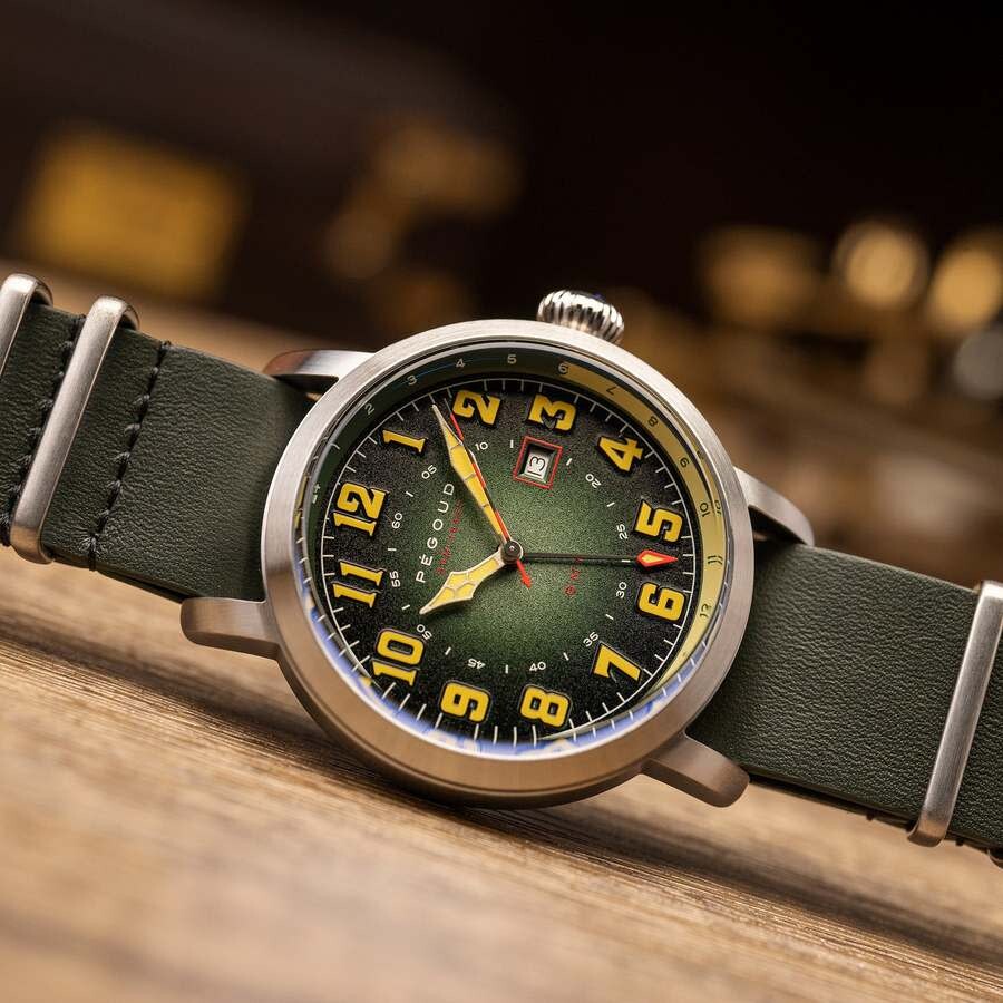 Pegoud Premiere Quartz Green Dial Men's Watch PG-9005-02 194595033441 ...