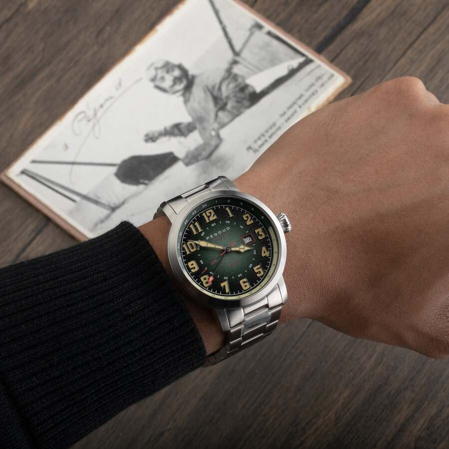 Pegoud Premiere Quartz Green Dial Men's Watch PG-9005-22 194595033489 ...