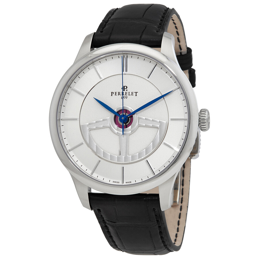 Perrelet First Class Double Rotor Automatic Silver Dial Men's Watch ...