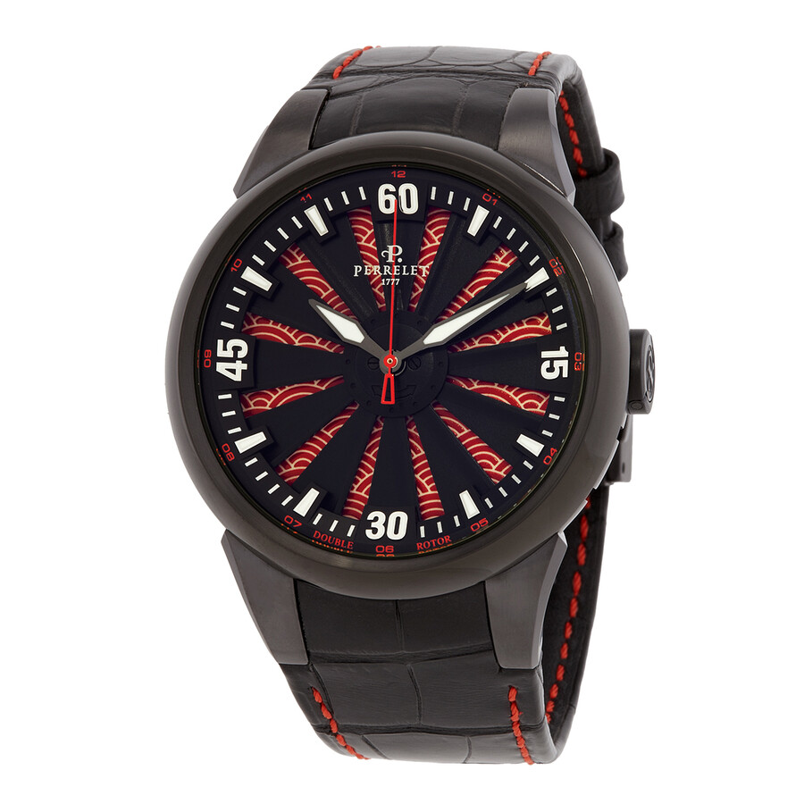 Perrelet Turbine Seigaiha Automatic Black Dial Men's Watch A4037/2 - Watches, Turbine Seigaiha ...