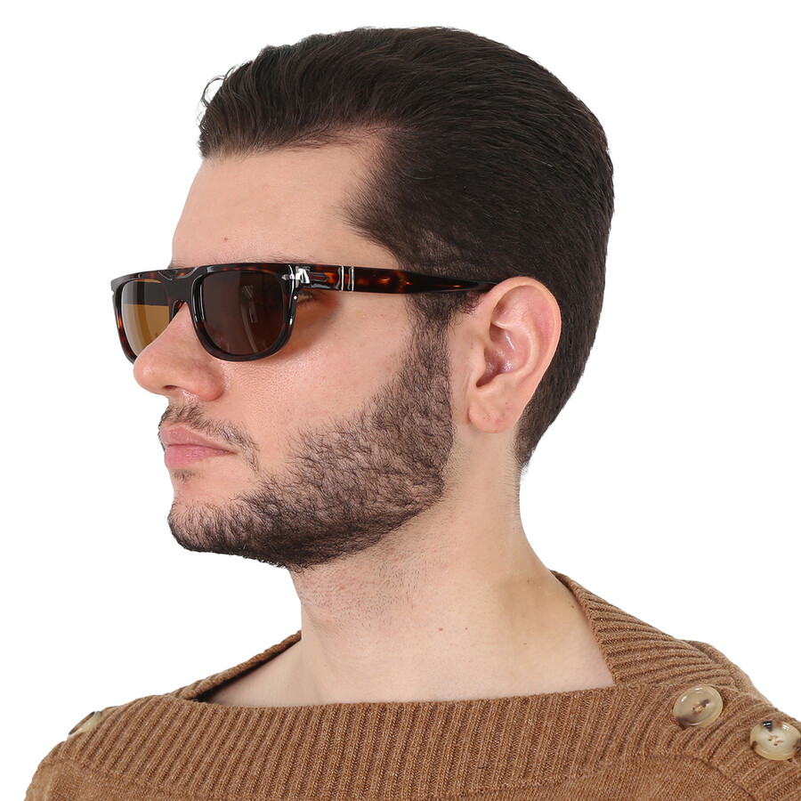 Persol Brown Browline Men's Sunglasses PO3271S 24/33 55 8056597528788 ...