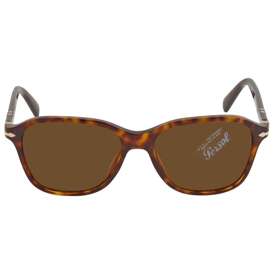 Persol Brown Square Unisex Sunglasses PO3244S 24/33 53 8056597235655 ...