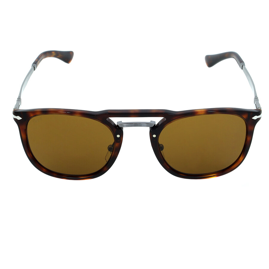 Persol Brown Square Unisex Sunglasses PO3265S 24/33 50 8056597394758 ...