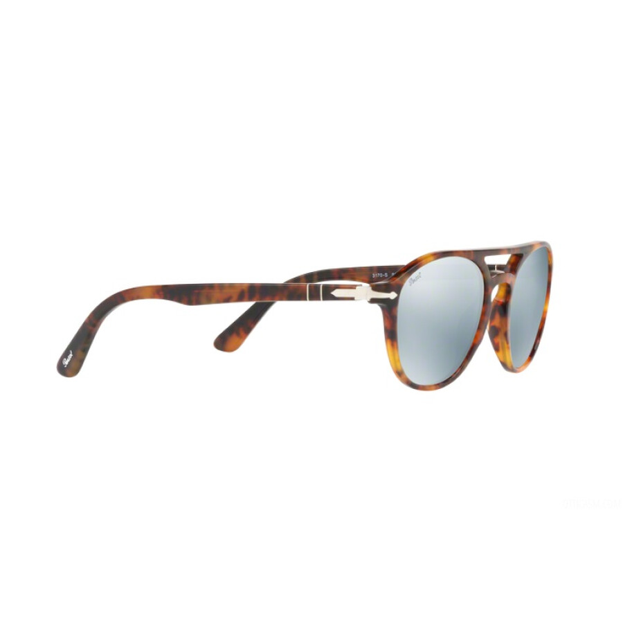 Persol Light Green Silver Mirror Pilot Men's Sunglasses PO3170S 901630 ...