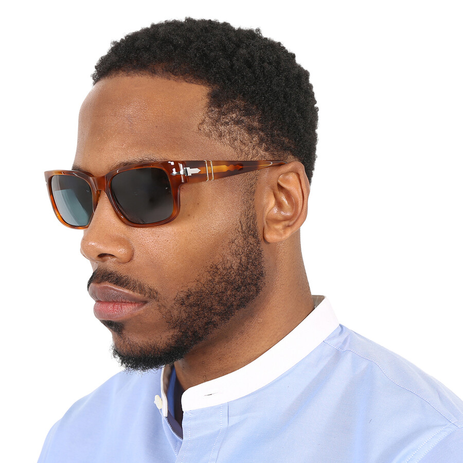 Persol Polarized Dark Blue Rectangular Unisex Sunglasses PO3315S 96/3R ...