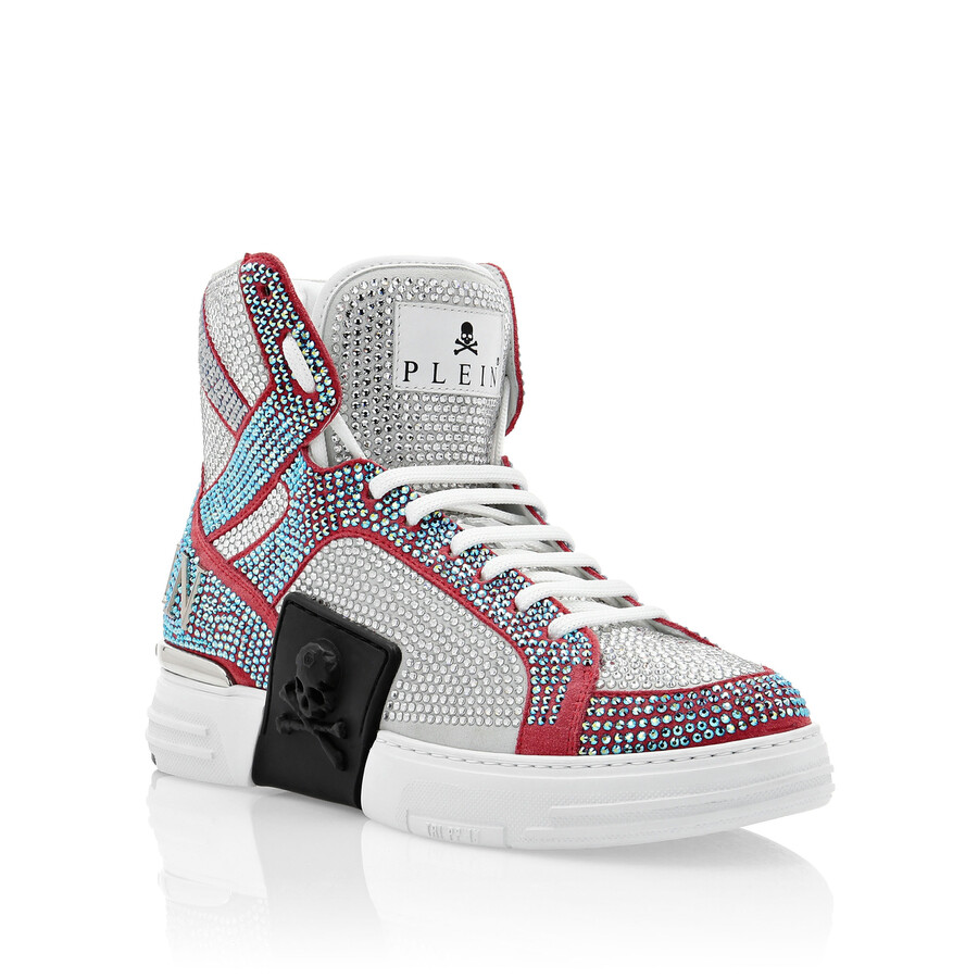 Philipp Plein Crystal Money Kicks Hi-Top Sneakers, Brand Size 35 ( US ...