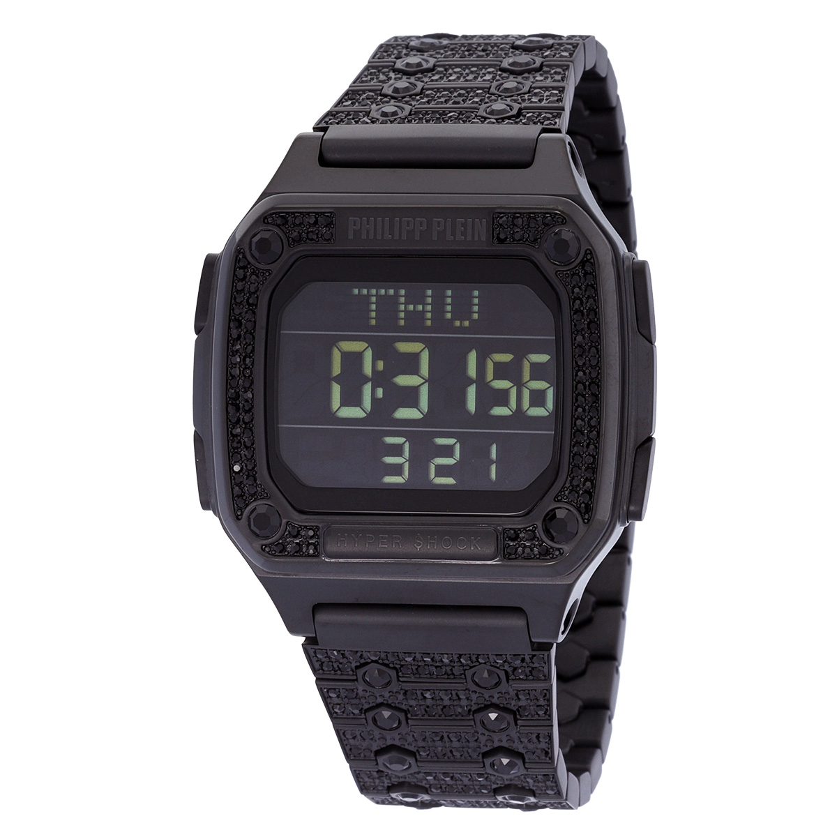 Philipp Plein Hyper Shock Quartz Digital Black Dial Unisex Watch ...