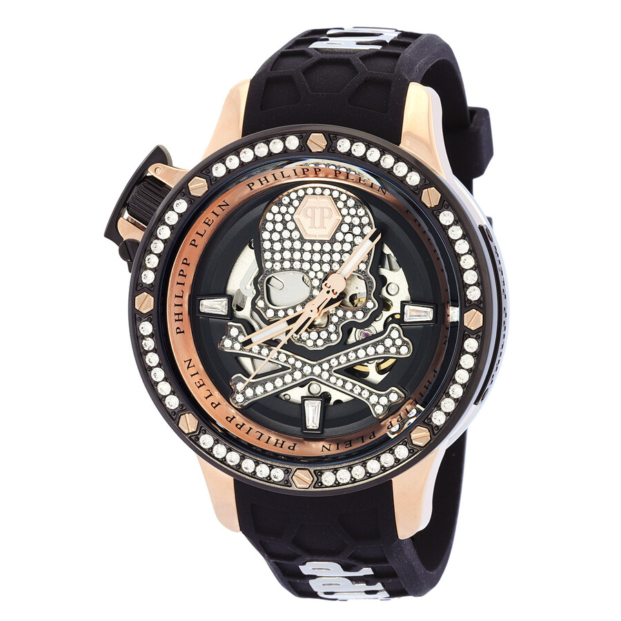 Philipp Plein Hyper Sport Automatic Crystal Black Dial Men's Watch ...