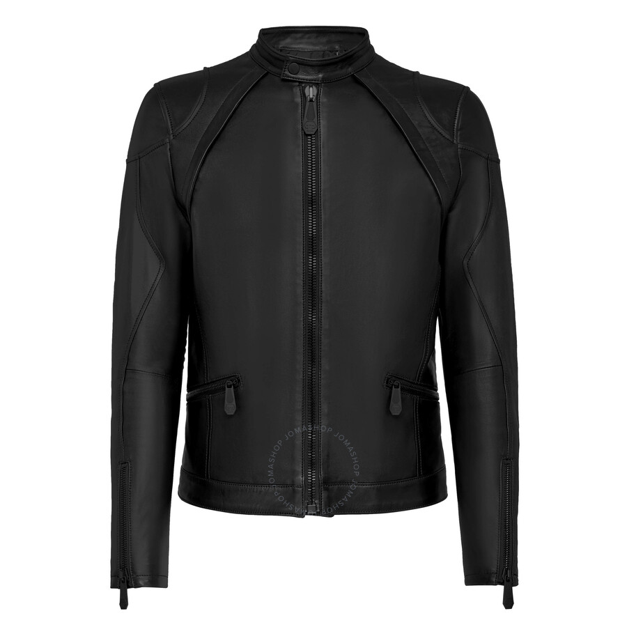 Philipp Plein Iconic Leather Moto Jacket, Size X-Large PAAC-MLB1381 ...