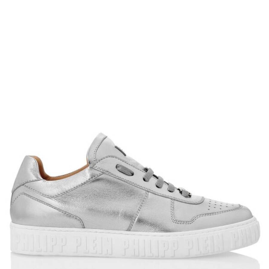 Philipp Plein King Power Low-Top Laminated Leather Sneakers, Brand Size ...