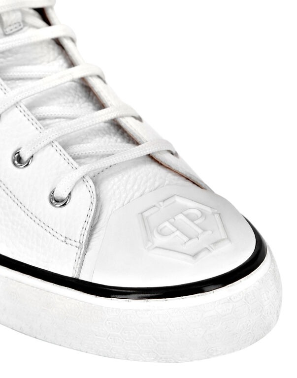 Philipp Plein Megastar Hi-Top Leather Sneakers, Brand Size 41 ( US Size ...