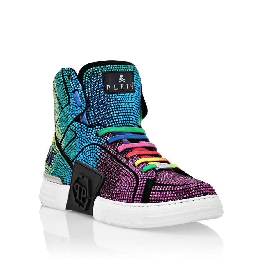 Philipp Plein Money Kicks Crystal Hi-Top Sneakers, Brand Size 39 ( US ...