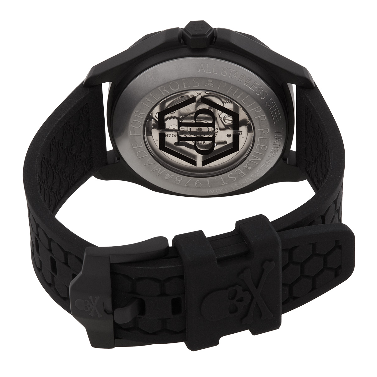 Philipp Plein Skeleton Spectre Automatic Crystal Black Dial Men's Watch ...