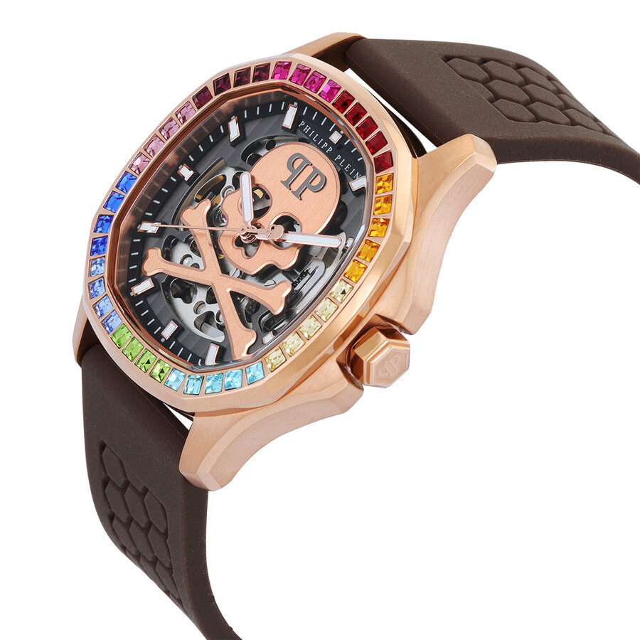 Philipp Plein Skeleton Spectre Automatic Crystal Silver Dial Men's ...