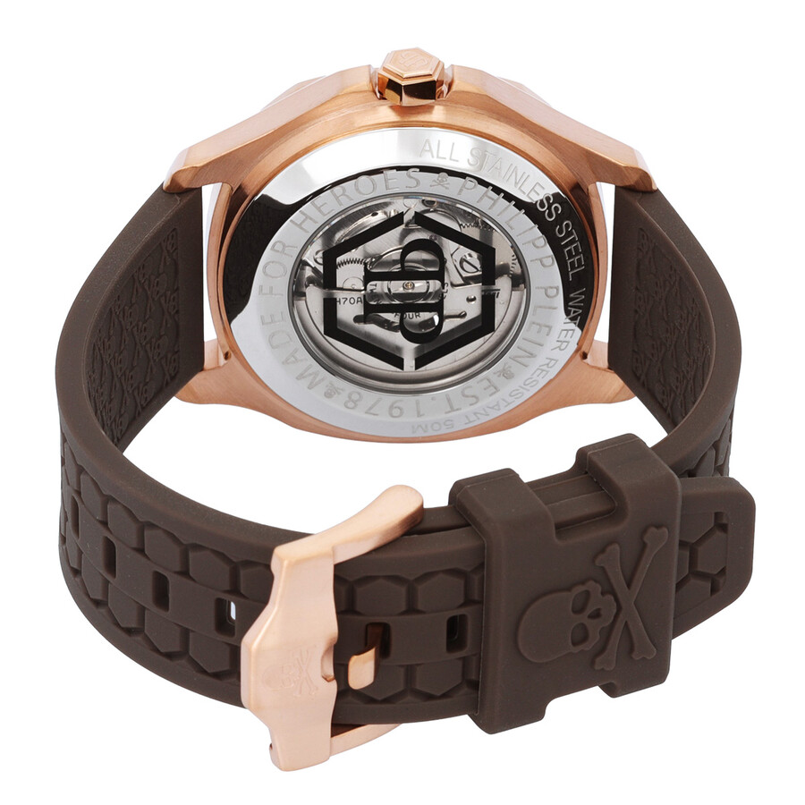 Philipp Plein Skeleton Spectre Automatic Crystal Silver Dial Men's ...