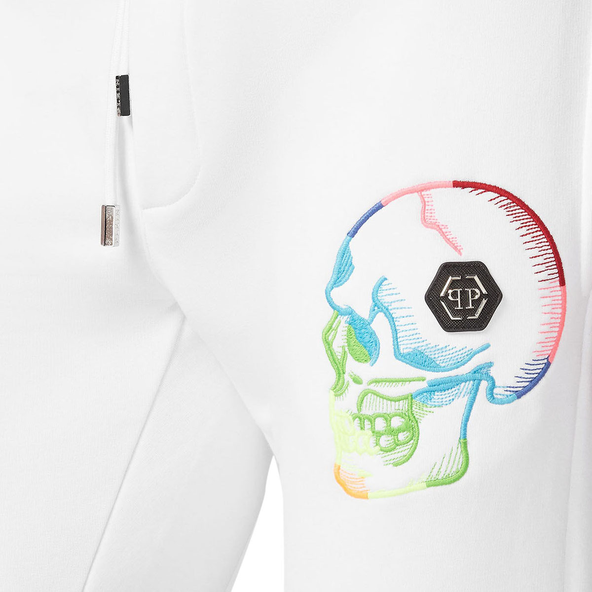 Philipp Plein Skull Embroidered Jogging Trousers In White, Size XX ...