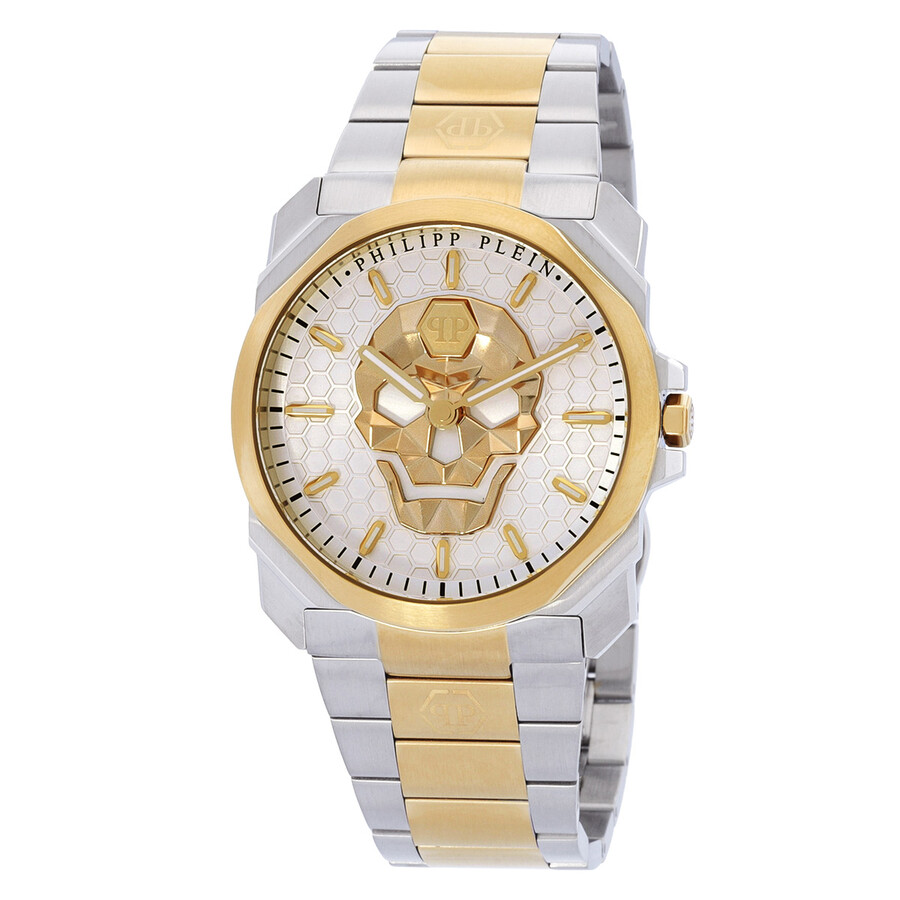 Philipp Plein The Skull King Quartz Silver Dial Two-Tone Men's Watch ...