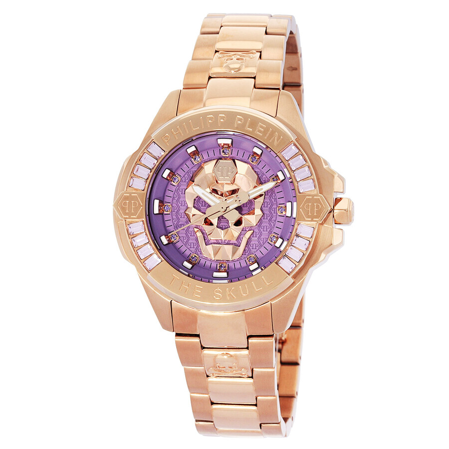 Philipp Plein The Skull Quartz Crystal Lilac Dial Unisex Watch ...