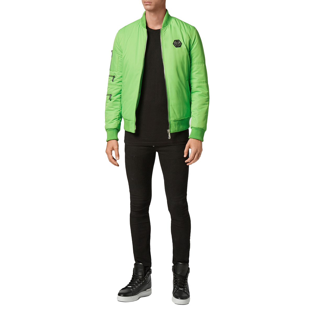 Philipp Plein TM Nylon Bomber Jacket, Size Small A20C-MRB1590-PLE010N ...