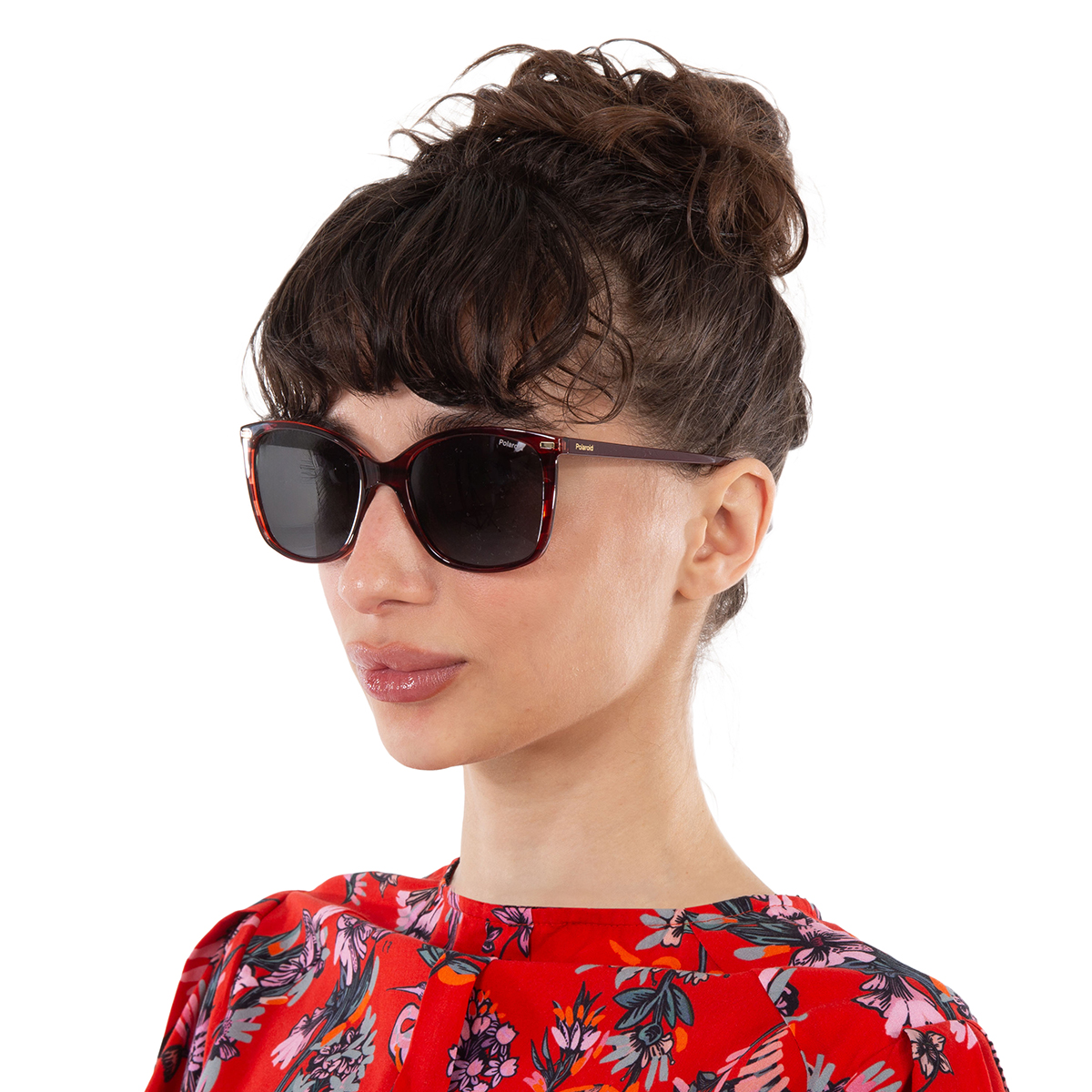 Polaroid Grey Square Ladies Sunglasses PLD 4108/S 00UC/M9 55 ...