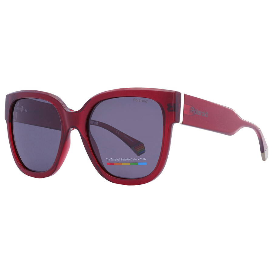 Polaroid Polarized Blue Square Ladies Sunglasses PLD 6167/S 0C9A/C3 55 ...