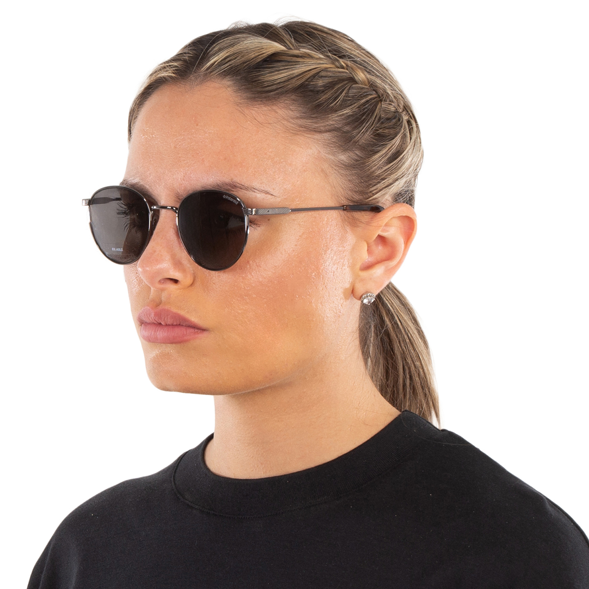 Polaroid Polarized Grey Round Ladies Sunglasses PLD 2082/S/X 0KJ1/M9 49 ...