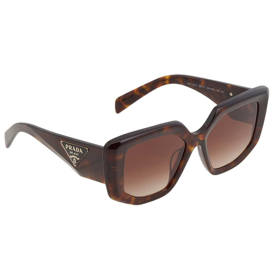 Prada Brown Gradient Geometric Ladies Sunglasses PR 14ZSF 2AU6S1 52 ...