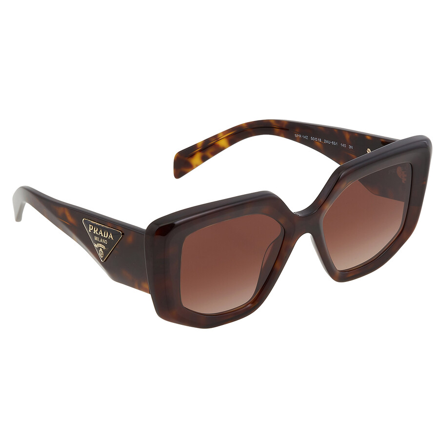 Prada Brown Gradient Irregular Ladies Sunglasses PR 14ZS 2AU6S1 50 ...