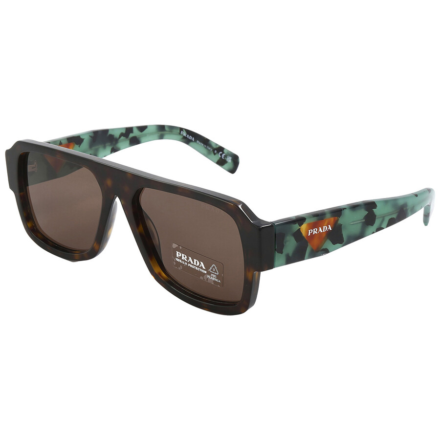 Prada Dark Brown Pilot Men's Sunglasses PR 22YS 2AU06B 56 8056597629669 ...