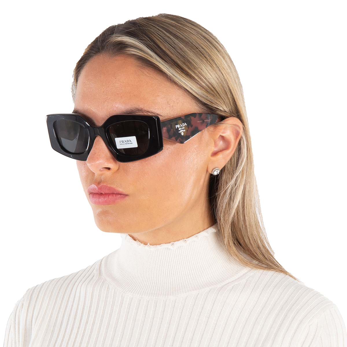 Prada Dark Grey Irregular Ladies Sunglasses PR 15YS 1AB5S0 51 ...
