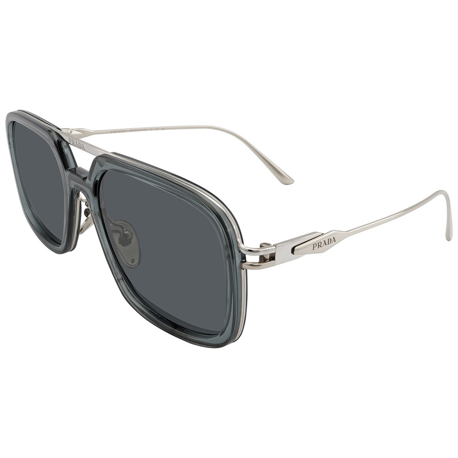 Prada Dark Grey Navigator Men's Sunglasses PR 57ZS 19F09T 55 ...