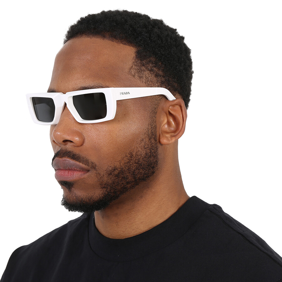 Prada Dark Grey Rectangular Men's Sunglasses PR 24YS 4615S0 55 ...