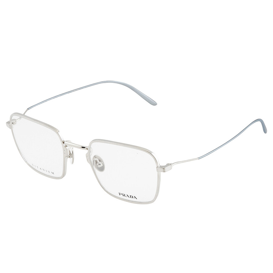 Prada Demo Rectangular Titanium Ladies Eyeglasses PR 51YV 05Q1O1 52 ...