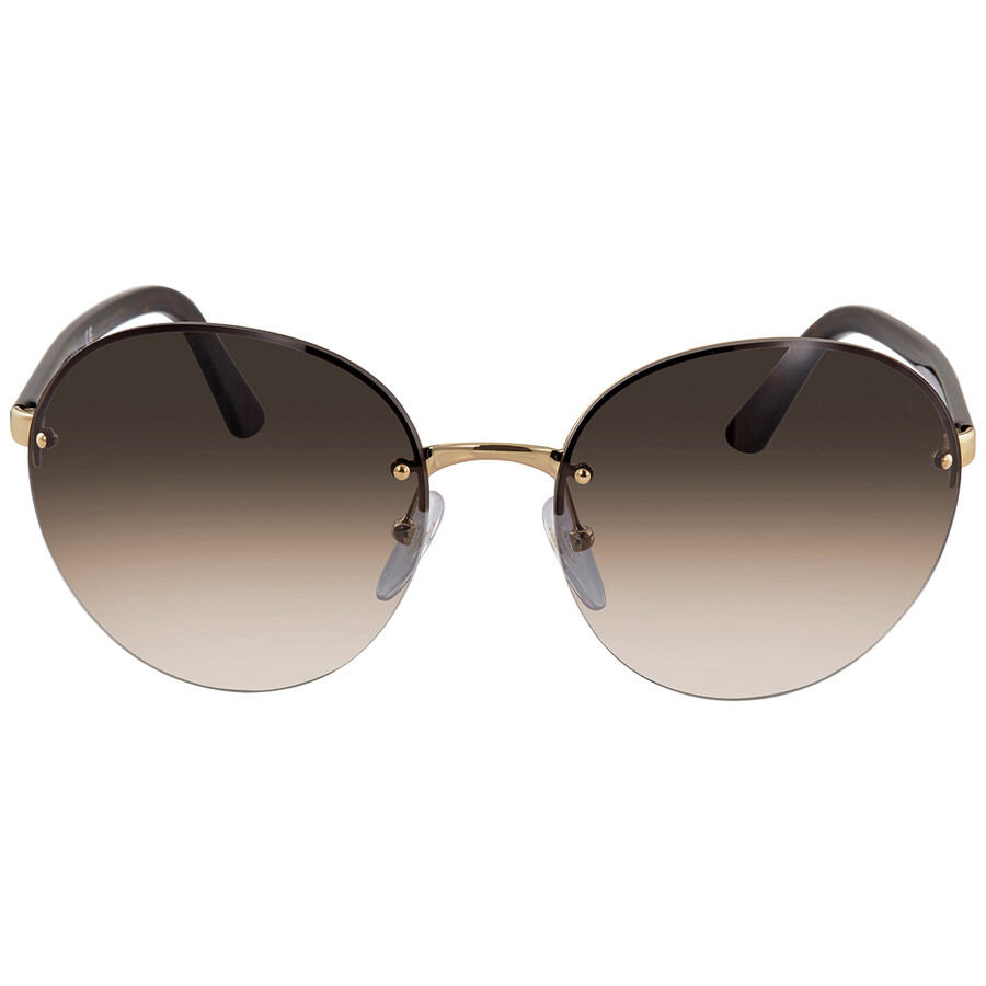 Prada Ladies Gold Tone Oval Sunglasses PR 68VS ZVN6S1 61 8056597082891 ...
