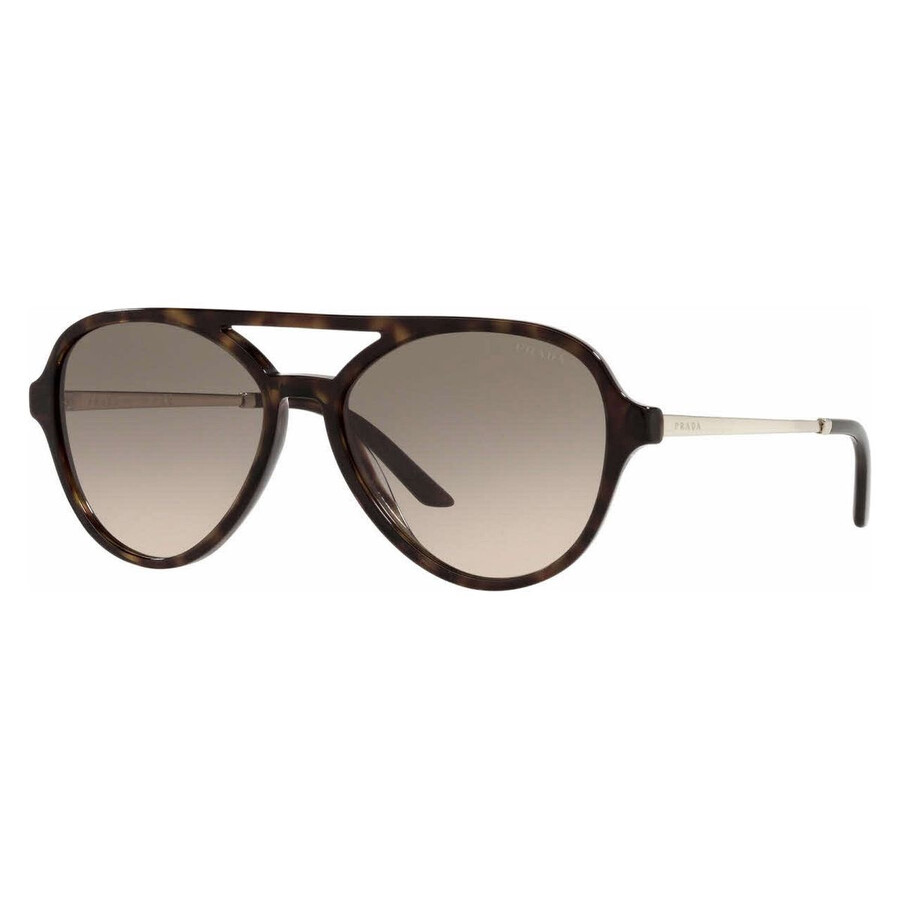 Prada Light Brown Grad Light Grey Pilot Ladies Sunglasses PR 13WS ...