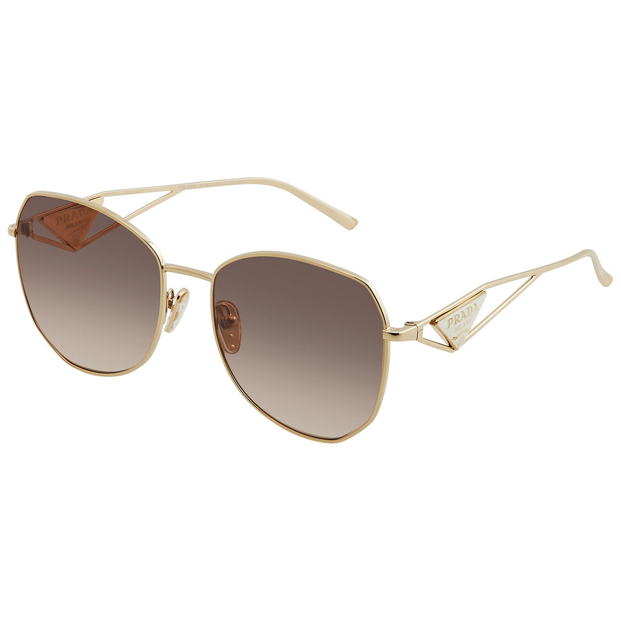 Prada Light Brown Gradient Light Gray Irregular Ladies Sunglasses PR ...