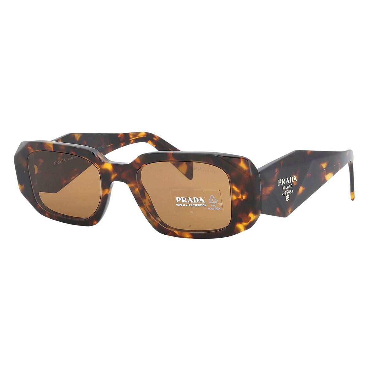 Prada Light Brown Rectangular Ladies Sunglasses PR 17WS VAU2Z1 49 ...