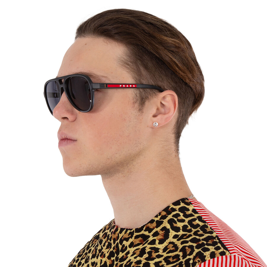 Prada Linea Rossa Blue Pilot Men's Sunglasses PS 06WS DG009R 59 ...