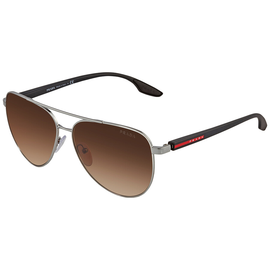 Prada Linea Rossa Brown Gradient Pilot Men's Sunglasses PS 52WS 5AV02P ...