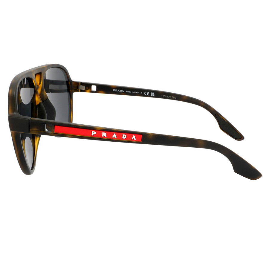 Prada Linea Rossa Dark Grey Pilot Men's Sunglasses PS 06WS 58106F 59 ...