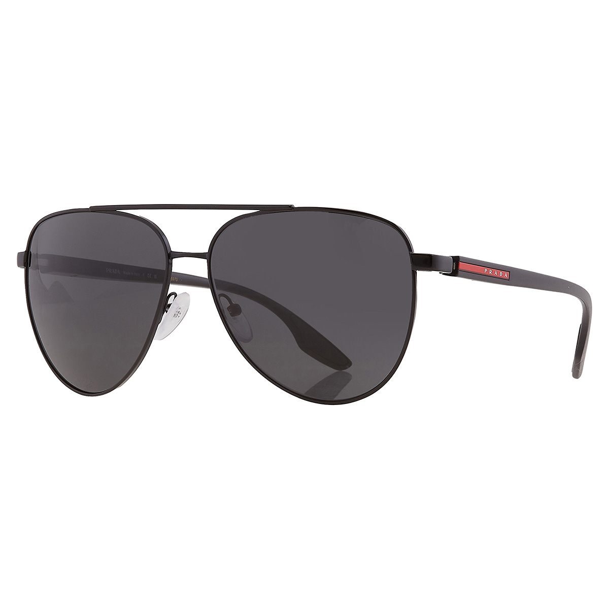 Prada Linea Rossa Grey Pilot Men's Sunglasses PS 52WS 1BO06F 61 ...