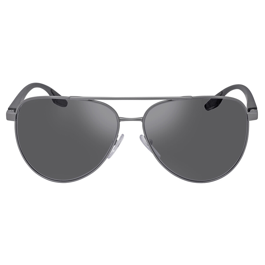 Prada Linea Rossa Grey Pilot Men's Sunglasses PS 52WS DG107G 61 ...