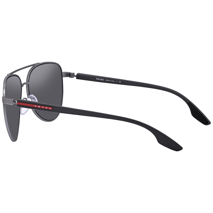 Prada Linea Rossa Grey Pilot Men's Sunglasses PS 52WS DG107G 61 ...