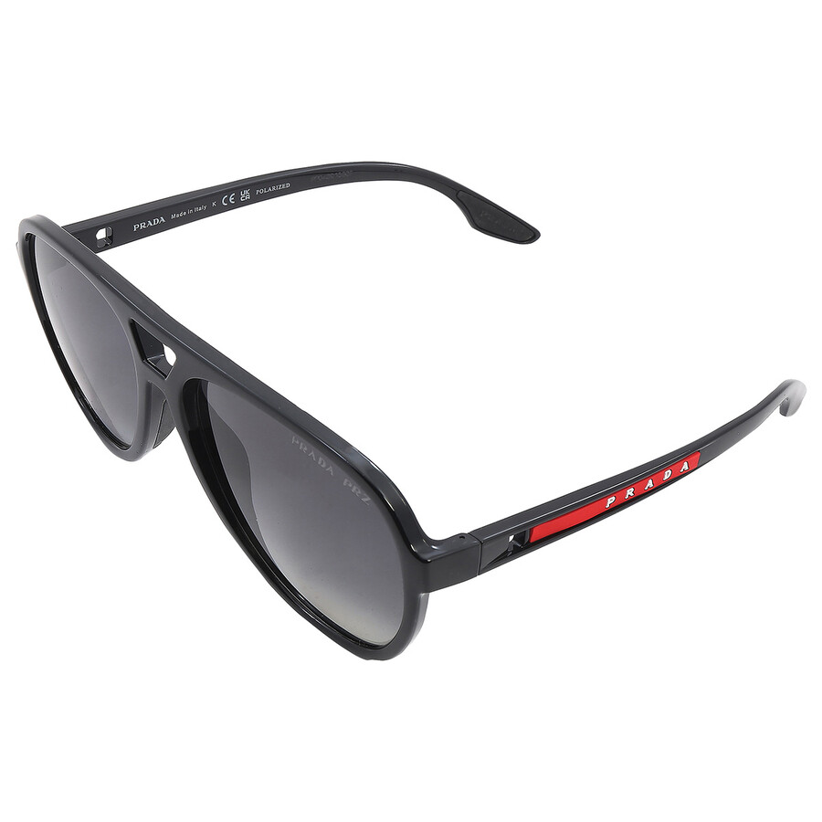 Prada Linea Rossa Polarized Grey Gradient Pilot Men's Sunglasses PS ...