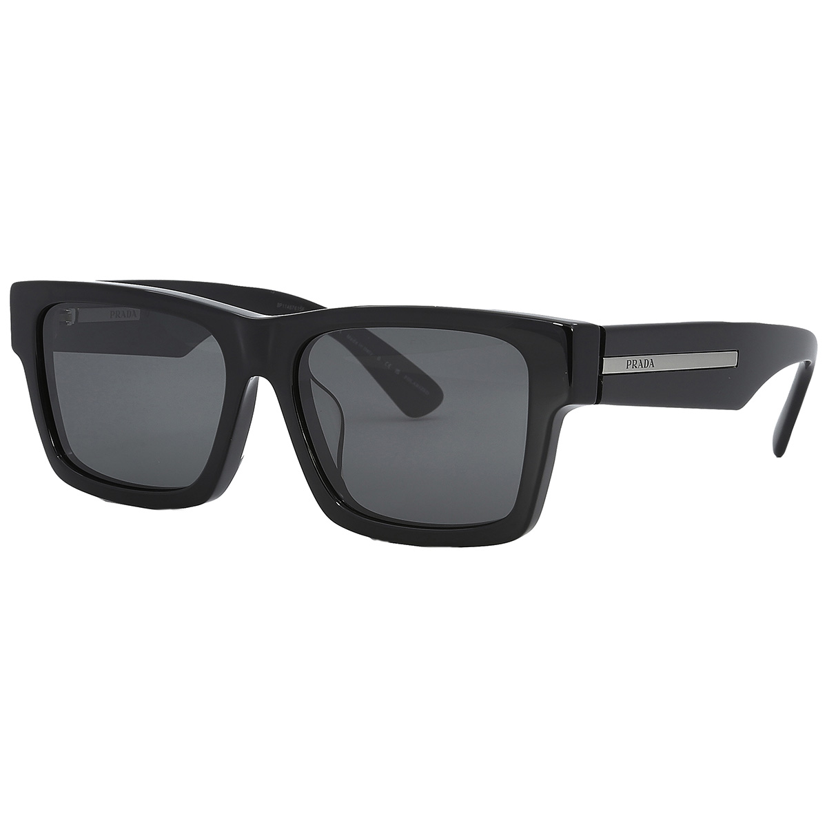 Prada Polarized Black Rectangular Men's Sunglasses PR 25ZSF 1AB08G 56 ...