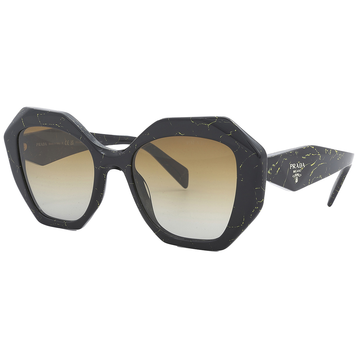 Prada Polarized Brown Gradient Irregular Ladies Sunglasses PR 16WS ...