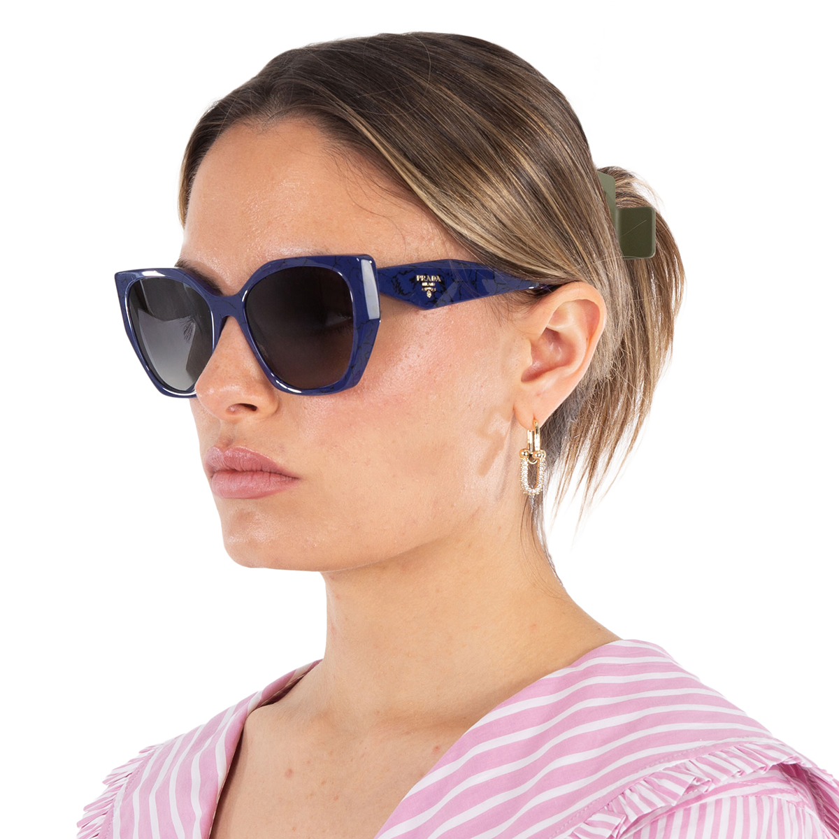 Prada Polarized Grey Gradient Cat Eye Ladies Sunglasses PR 19ZS 18D5W1 ...